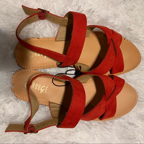 Rouge Helium | Shoes | Rouge Helium Red Women Crisscrossed Front Sandal ...